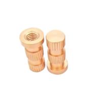 China M1.6-M15 Brass Knurled Inserts Flat Round Head With Inner Screw Female Threaded for sale