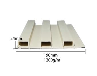 China 24mm Thickness Grain-like Surface WPC Fluted panel Strong Wall decaration Inner use 1200g/M for sale