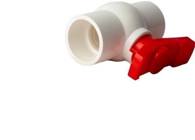 China PVC Ball Valves Plastic Plumbing Material Pipe Fitting Plastic Ball Valves 1/2''-4''inch Thread PVC Compact Ball Valve With Red Butterfly Handle for sale