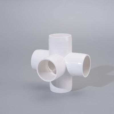 China Impact-Resistant 3D 5-Way PVC Pipe Fitting with Full Socket Ends for sale