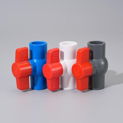 China PVC Plastic Ball Valve for Municipal Water Pipeline Infrastructure Projects UPVC Shut off Valve with Butterfly Handle for sale