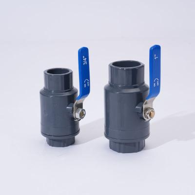 China Female Thread UPVC Ball Valve Stainless Steel Lever Shut Off Valve for Household Cold Water Pipeline for sale