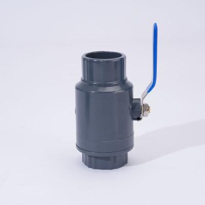 China Stainless Steel Handle Female Thread UPVC Ball Valve for Household Cold Water Pipeline for sale