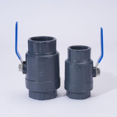 China Anti-Corrosion Stainless Steel Handle Female Thread UPVC Ball Valve for Domestic Cold Water Pipeline System for sale