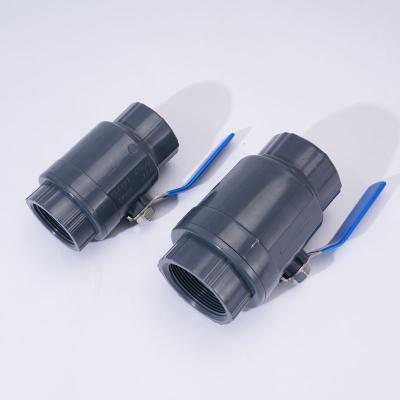 China High Durability UPVC Ball Valve Female Thread SS Handle Multi-Use Industrial Irrigation Cold Water Pipeline Fitting for sale