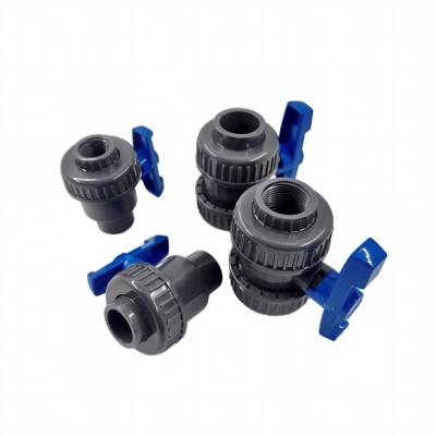 China Plastic UPVC Double Union Ball Valve Municipal Water Supply Swimming Pool Circulation System for sale