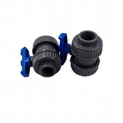 China UPVC Plastic Fitting Double Union Ball Valve for Industrial Water Treatment Circulation Piping for sale