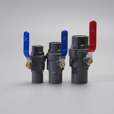 China Stainless Steel Handle UPVC Female Thread Ball Valve for Water Supply Plumbing for sale