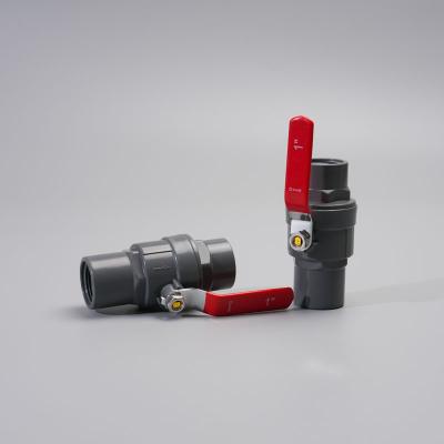 China Stainless Steel Handle UPVC Female Thread Ball Valve Water Supply Plumbing Fitting for sale