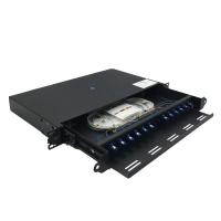 China 1U Rack Mount 24 Core Fiber Optic Patch Panel SC Port Stainless Steel 19 Inch for sale