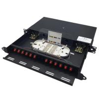 China 1U Rack Mount 24 Core Fiber Optic Patch Panel SC Port Stainless Steel 19 Inch for sale