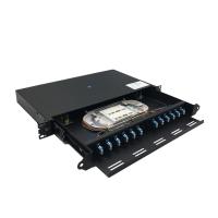 China 1U Rack Mount 24 Core Fiber Optic Patch Panel SC Port Stainless Steel 19 Inch for sale