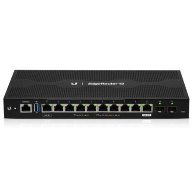 China UBNT ER-12 EdgeRouter 10 Port Gigabit 2 SFP 20W 30VDC Wired Router AC/DC Adapter for sale