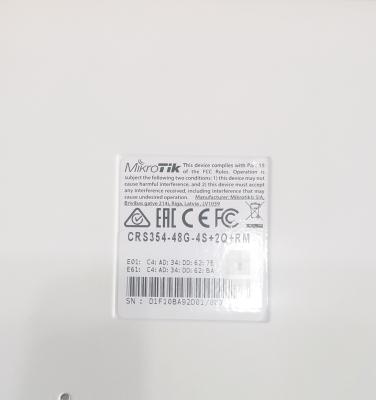 China Mikrotik CRS354-48G-4S+2Q+RM 48-Port Gigabit 4x10G SFP+ 2x40G QSFP+ L3 Managed Switch for sale