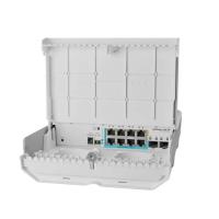 China MikroTik 8 Port Outdoor Reverse PoE Fiber Switch Gigabit Ethernet 10G SFP+ for sale