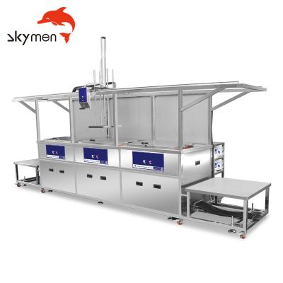 China PLC Operated SUS304 Ultrasonic Cleaning Machine 38-960L with Loading Unloading Table for sale