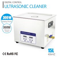 China SUS304 Digital Ultrasonic Cleaner 15L 360W Benchtop Parts Cleaner CE RoHS for sale