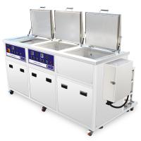 China Three Tank 77L 3000W Heated Ultrasonic Cleaner with Rinse and Dry for Industrial Parts for sale