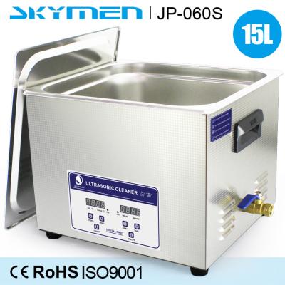 China 15L Stainless Steel Commercial Benchtop Ultrasonic Cleaner 360W 40KHz Heated Tank for sale