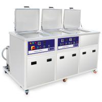 China Three Tank 77L 3000W Heated Ultrasonic Cleaner for Steel Titanium Aluminum Parts for sale