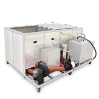 China Twin Tank 135L Industrial Ultrasonic Cleaner with 1800W Heating and Rinsing Tank for sale