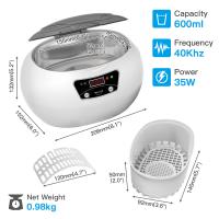 China 600ml Mini Household Ultrasonic Cleaner 40KHz 35W Adjustable Timer for Jewelry Eyeglasses for sale
