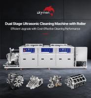China Skymen Dual Stage Ultrasonic Cleaning Machine with Roller 600mm Industrial Cleaner for sale
