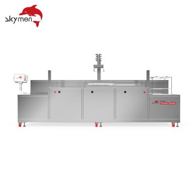 China 4-Tank Automatic Ultrasonic Cleaning System for Precision Parts with PLC Robotic Arm, Heating, Filtration & Drying for sale