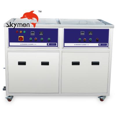 China Double Tank Ultrasonic Parts Washer 3600W 360L Cleaning Drying Rinsing Oil Filter for sale