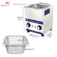 China 60W SUS304 Benchtop Ultrasonic Cleaner 40KHz 2L for Dental Clinic for sale