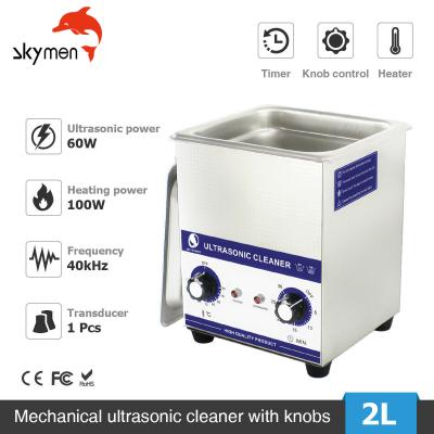 China 100W Heating Benchtop Ultrasonic Cleaner 2L Tank 40KHz for Jewelry Cleaning for sale
