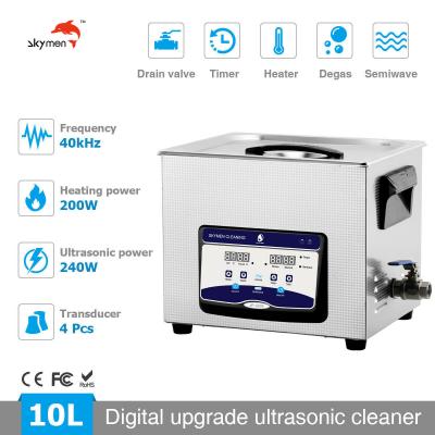 China Skymen 2.85 Gallon 240W Ultrasonic Bath for Circuit Board with 200W Heater and Basket for sale