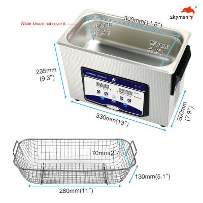 China 4.5L 180W Ultrasonic Parts Cleaner 40KHz with Heater 30min Timer for sale