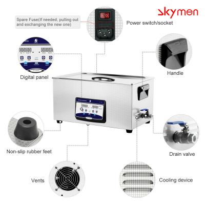 China SUS304 22L 40KHz Ultrasonic Cleaner 500W Heater 5.81 Gallon Industrial for sale