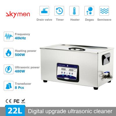 China 40KHz 22L SUS304 Heated Ultrasonic Cleaner 480W 500W for Brooch Glasses for sale