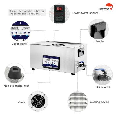 China FCC 480W 22L Benchtop Ultrasonic Cleaner 500W Heating for Screen Stencil for sale