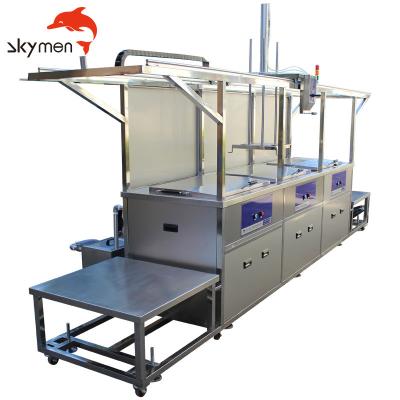 China Skymen Three Tank Industrial Ultrasonic Cleaner 3600W 120L Horizontal Movement with Lifting for sale
