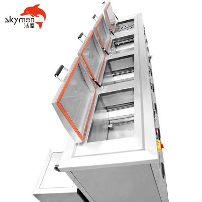 China SUS304 4 Tank Ultrasonic Parts Cleaner 38L 600W 28-40KHz Degreasing Machine AC220V for sale