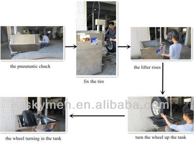 China Customized Ultrasonic Tyre Cleaning Machine 453.6L Capacity with 4500W Power and 28kHz Frequency for sale