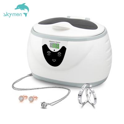 China Skymen 600ml Ultrasonic Jewelry Cleaner 40kHz Digital Timer ABS White for sale