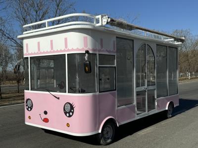 China Customizable Pink Round Corner Cartoon Food Cart on Wheels Portable Lightweight Durable for sale