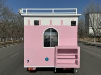 China Customizable Pink Round Corner Cartoon Food Cart on Wheels Portable Lightweight Durable for sale