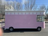 China Customizable Pink Round Corner Cartoon Food Cart on Wheels Portable Lightweight Durable for sale