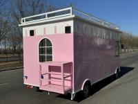 China Customizable Pink Round Corner Cartoon Food Cart on Wheels Portable Lightweight Durable for sale