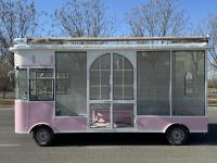 China Customizable Pink Round Corner Cartoon Food Cart on Wheels Portable Lightweight Durable for sale