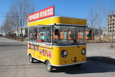 China Mobile Electric Food Truck Round Corner Cartoon Shape Yellow Outdoor Cafe Customizable Size for sale