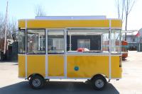China Mobile Electric Food Truck Round Corner Cartoon Shape Yellow Outdoor Cafe Customizable Size for sale