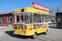 China Mobile Electric Food Truck Round Corner Cartoon Shape Yellow Outdoor Cafe Customizable Size for sale