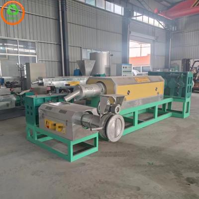 China Triple Screw Design Waste PP PE HDPE LDPE Film Plastic Recycle Pellets Making Machine for sale