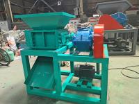 China 7.5kW Multifunctional Twin Roll Rotor Scrap Shredder for PVC HDPE PP PET Recycling for sale